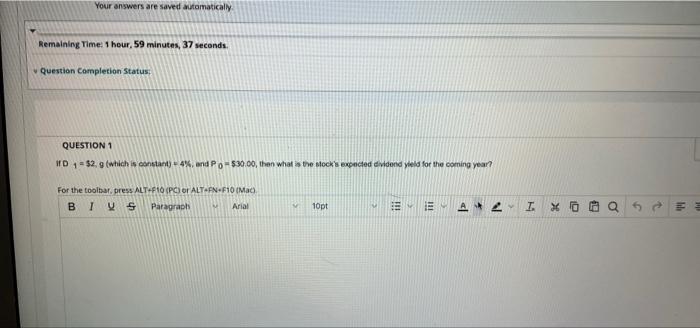 Solved Your answers are saved automatically. Remaining Time: | Chegg.com