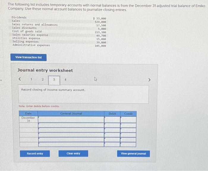 Solved The following list includes temporary accounts with | Chegg.com