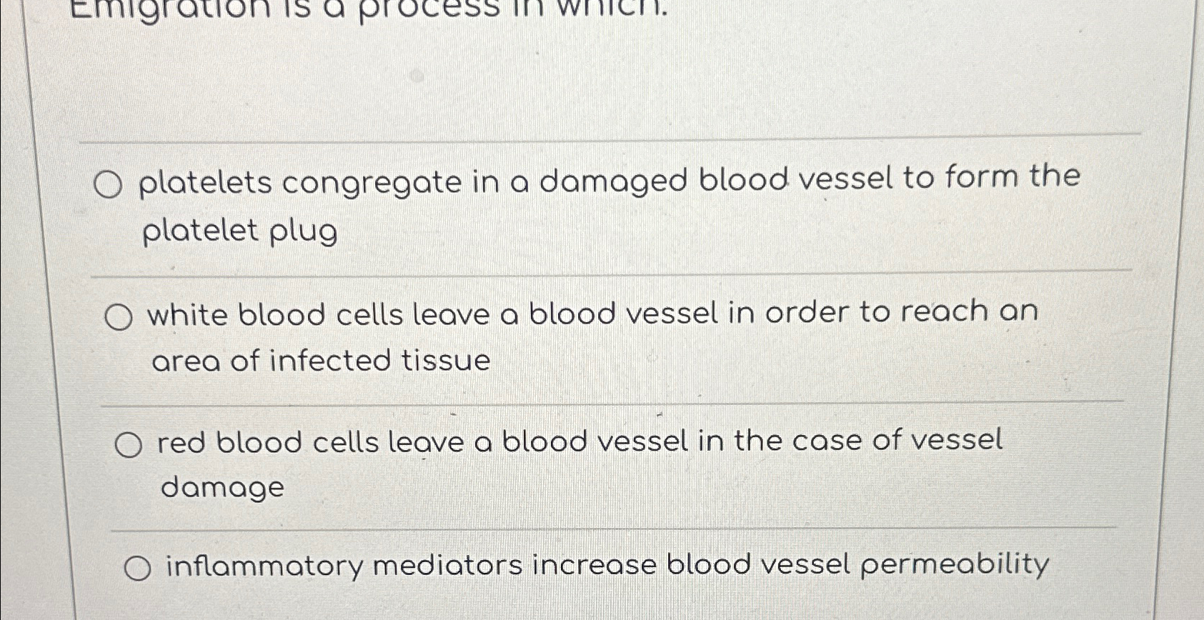 Solved platelets congregate in a damaged blood vessel to | Chegg.com