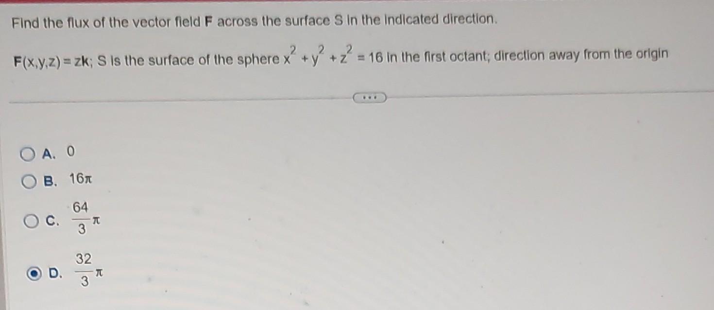 Solved Find the flux of the vector field F across the | Chegg.com