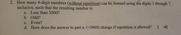 Solved How many 4-digit numbers (without repetition) ﻿can be | Chegg.com