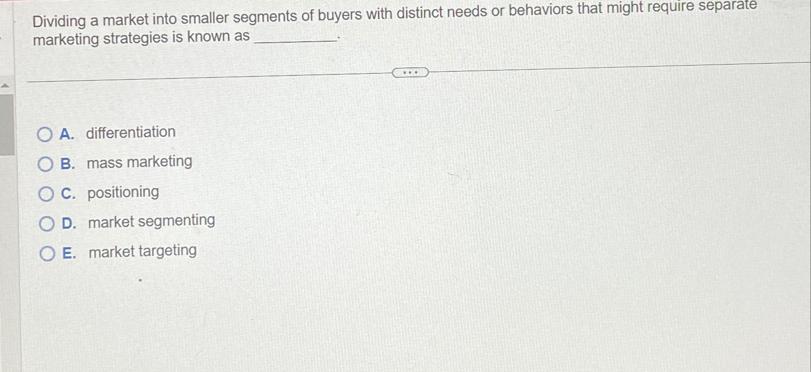Solved Dividing a market into smaller segments of buyers | Chegg.com