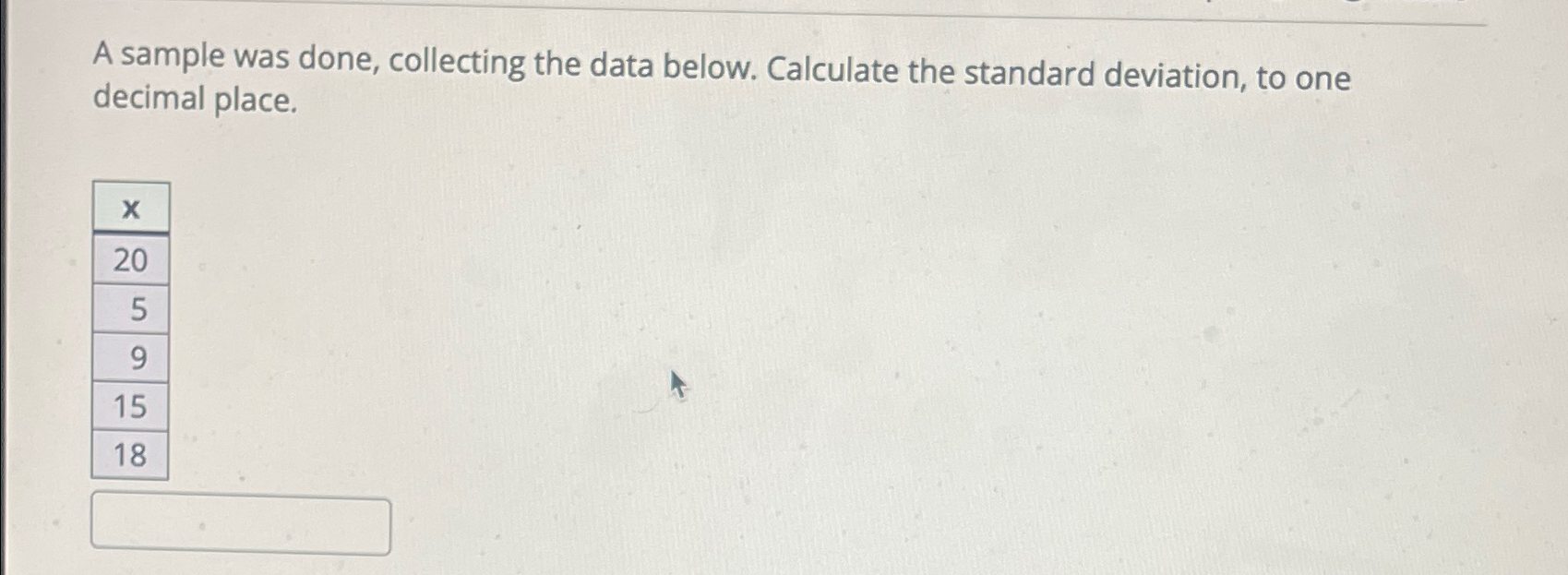 Solved A sample was done, collecting the data below. | Chegg.com