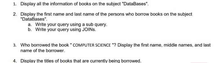 Solved Part B: SQL (40 Marks) LibraryDB is a database system | Chegg.com