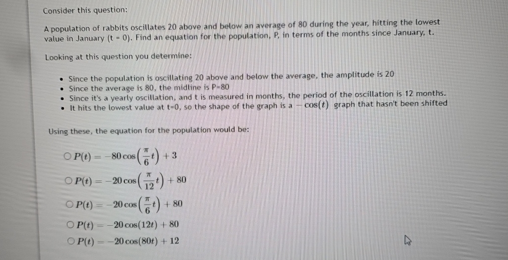 Solved Consider this question:A population of rabbits | Chegg.com