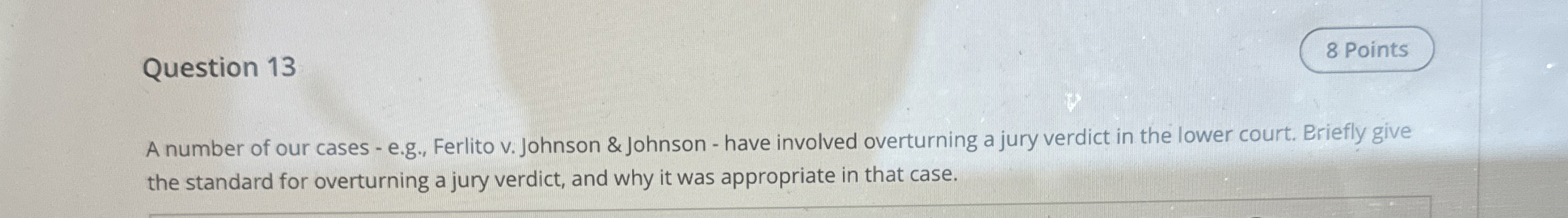 Solved Question 13A number of our cases - ﻿e.g., ﻿Ferlito v. | Chegg.com