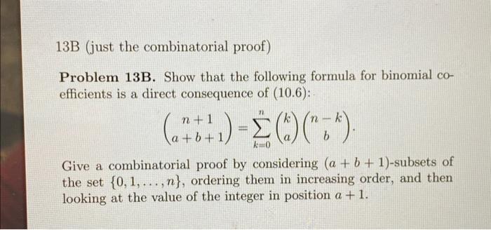 Solved Problem 13B. Show that the following formula for | Chegg.com