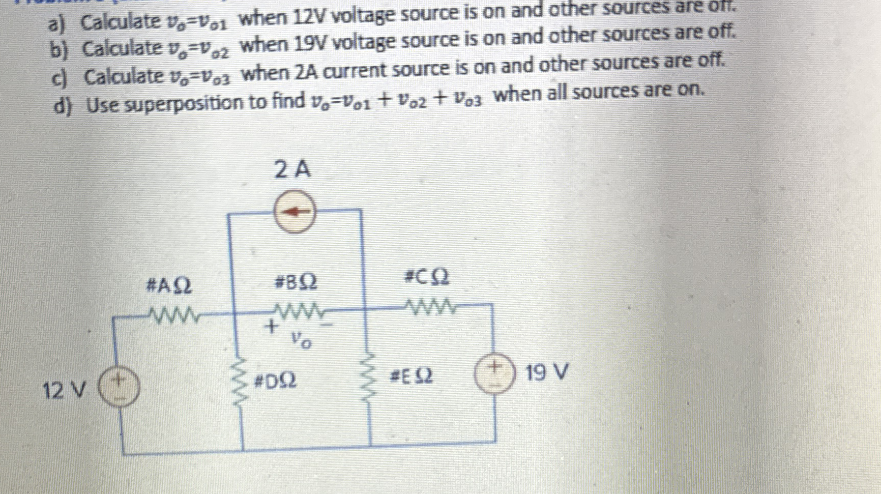Solved a) ﻿Calculate v0=v01 ﻿when 12 ﻿V voltage source is on | Chegg.com
