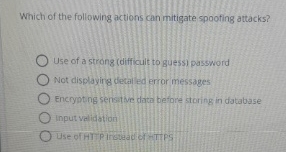 Solved Which of the following actions can mitigate spooting | Chegg.com