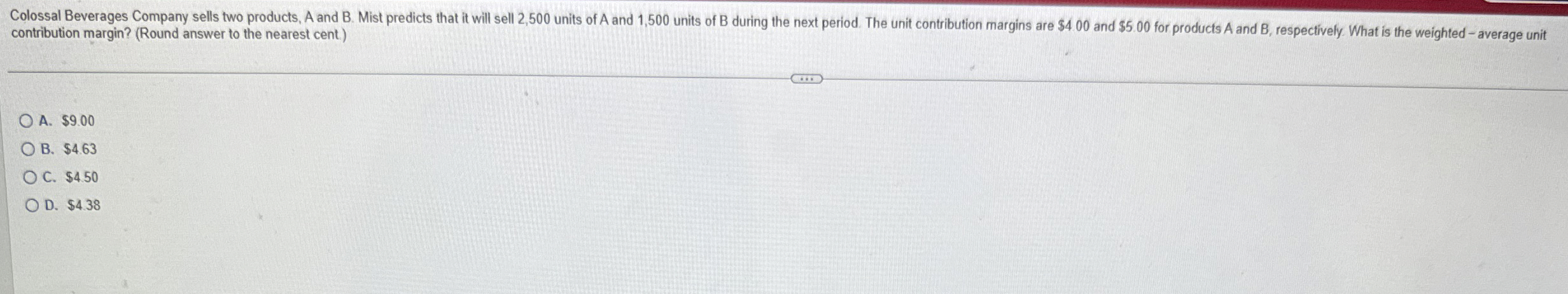 Solved contribution margin? (Round answer to the nearest | Chegg.com