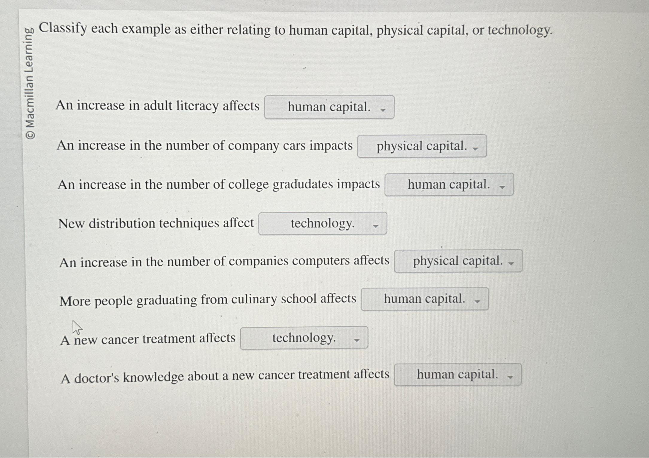 Solved ?∞ ﻿Classify each example as either relating to human | Chegg.com