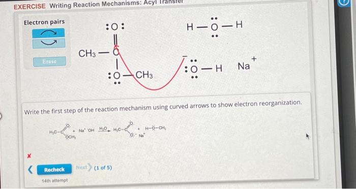 Solved Write the first step of the reaction mechanism using | Chegg.com