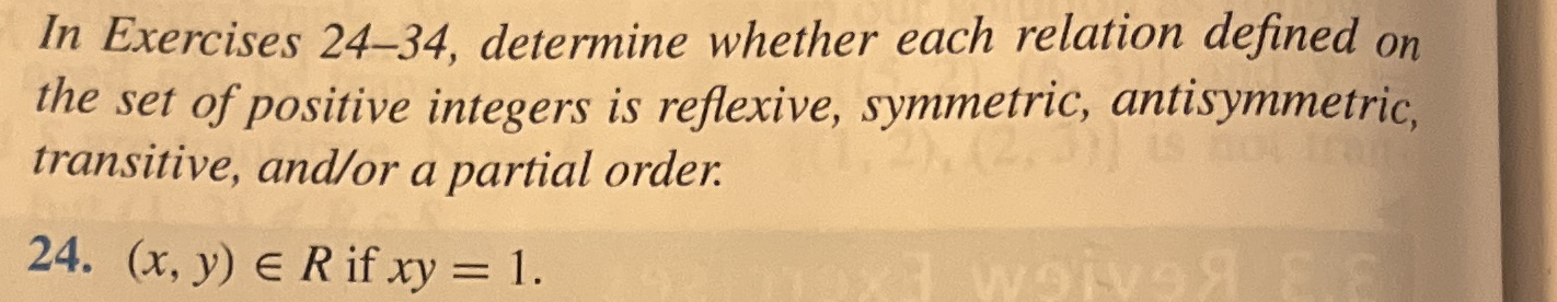 Solved In Exercises 24-34, ﻿determine whether each relation | Chegg.com