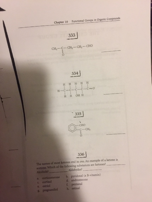 Solved Functional Groups in Organic Compounds Functional | Chegg.com