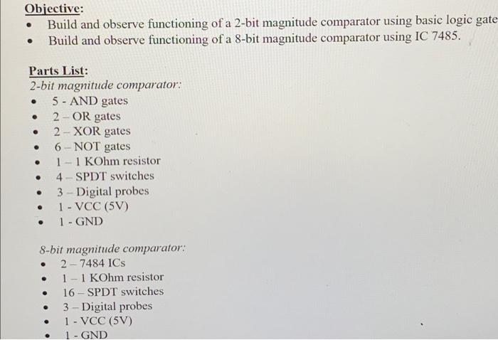 Solved Objective: • Build and observe functioning of a 2-bit | Chegg.com