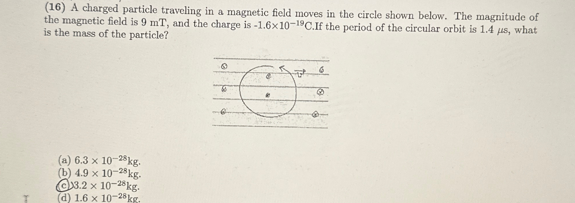 Solved (16) ﻿A charged particle traveling in a magnetic | Chegg.com