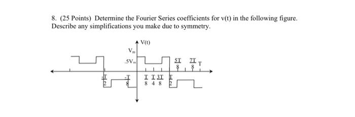 Solved 8. (25 Points) Determine the Fourier Series | Chegg.com