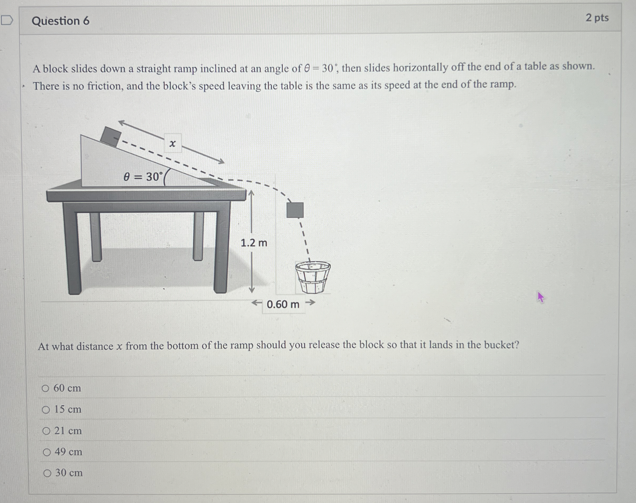 Solved Question 6A block slides down a straight ramp | Chegg.com