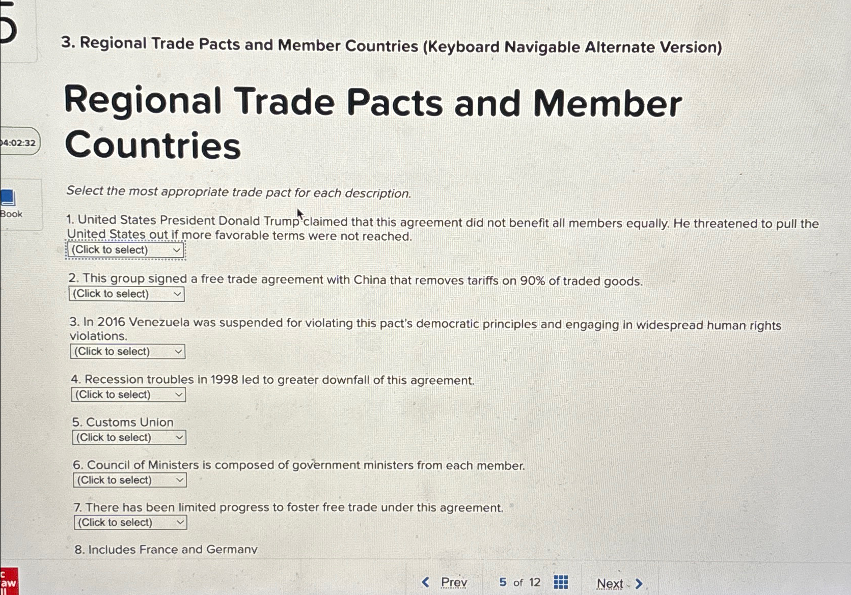 Solved Regional Trade Pacts and Member Countries (Keyboard | Chegg.com