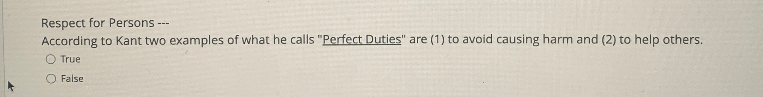 Solved Respect for Persons ---According to Kant two examples | Chegg.com