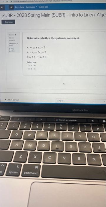 Solved Determine whether the system is consistent. | Chegg.com