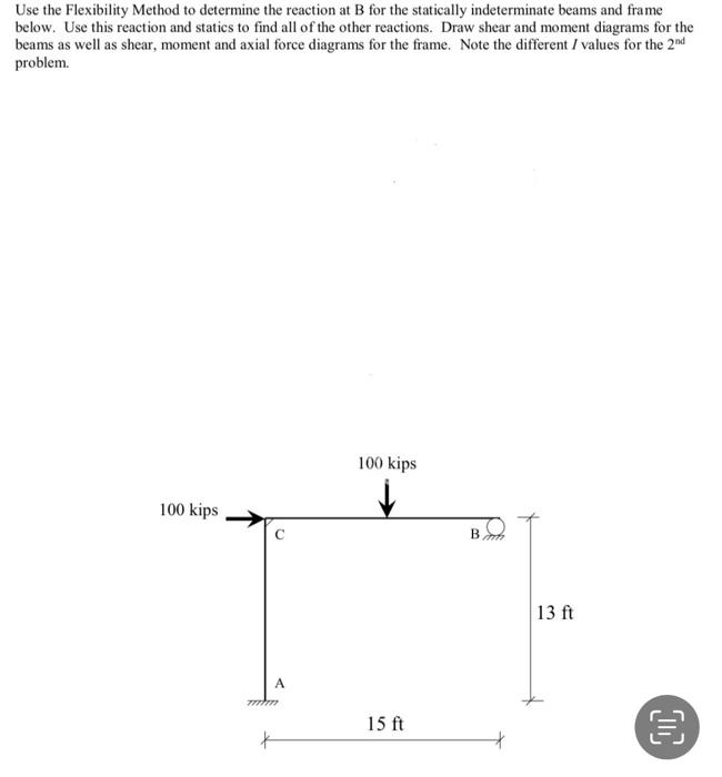 Solved Use the Flexibility Method to determine the reaction | Chegg.com