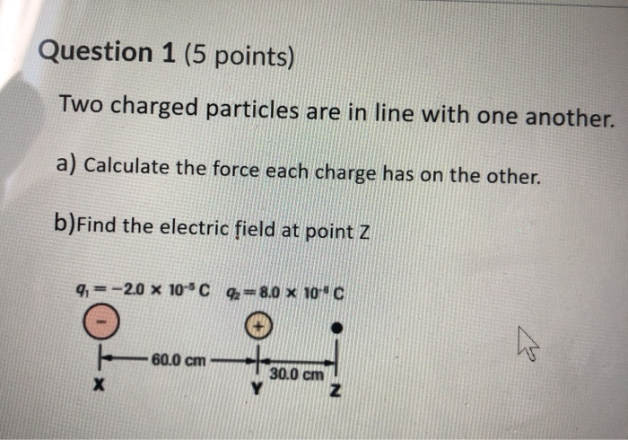 Solved Question 1 (5 points) Two charged particles are in | Chegg.com
