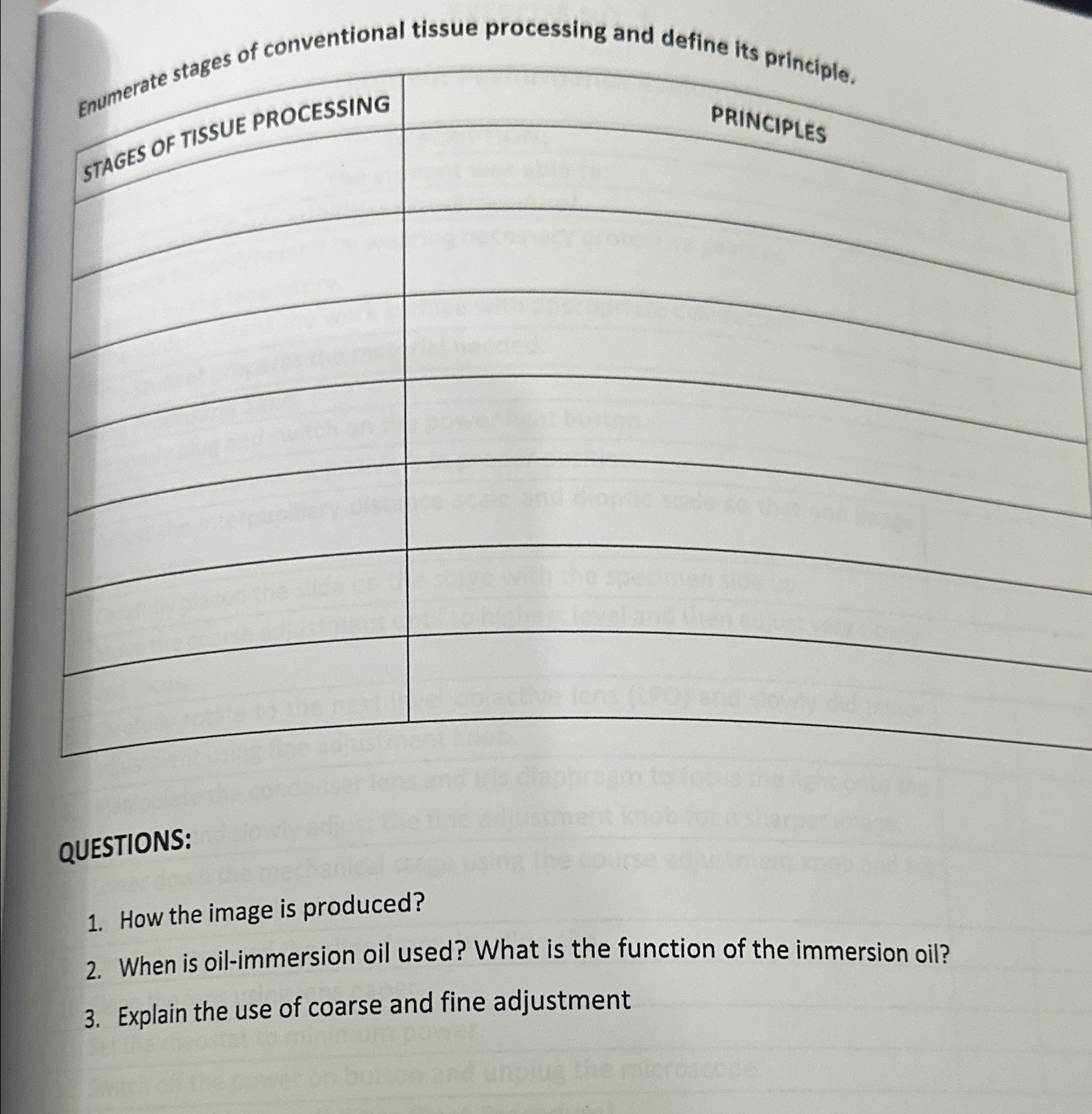 Solved Enumerate stages of conventional tissue processing | Chegg.com