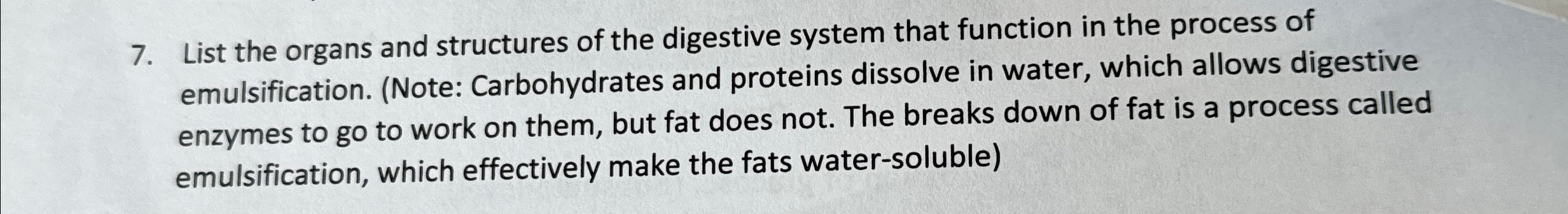 Solved List the organs and structures of the digestive | Chegg.com