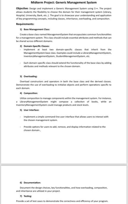 Solved Design and implement a (( Hospital system))Management | Chegg.com