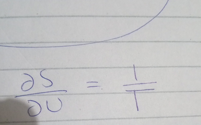 dsdu=1Twhere s is entropy u is internal energyT is | Chegg.com