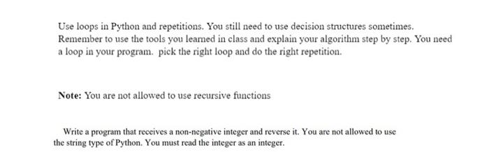 Solved Use loops in Python and repetitions. You still need | Chegg.com