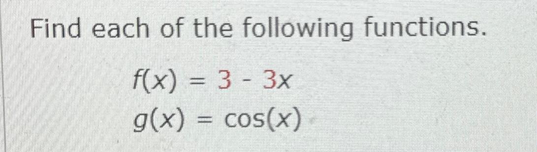 Solved Find each of the following | Chegg.com