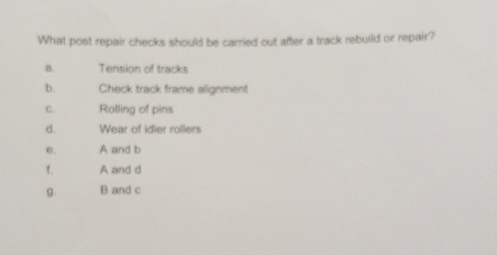 Solved What posit repair checks should be carried out after | Chegg.com