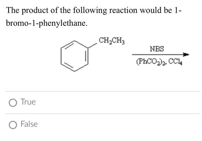 Solved The product of the following reaction would be | Chegg.com