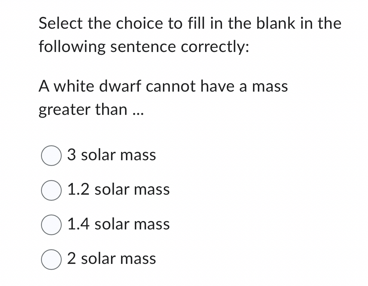 Solved Select the choice to fill in the blank in the | Chegg.com