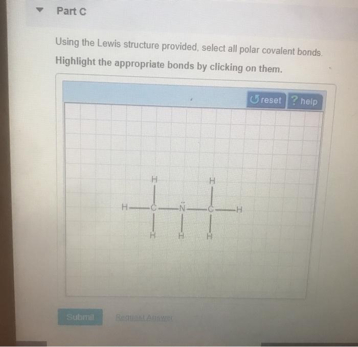Solved Part C Using the Lewis structure provided, select all | Chegg.com