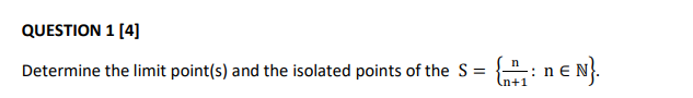 Solved QUESTION 1 [4]Determine the limit point(s) ﻿and the | Chegg.com
