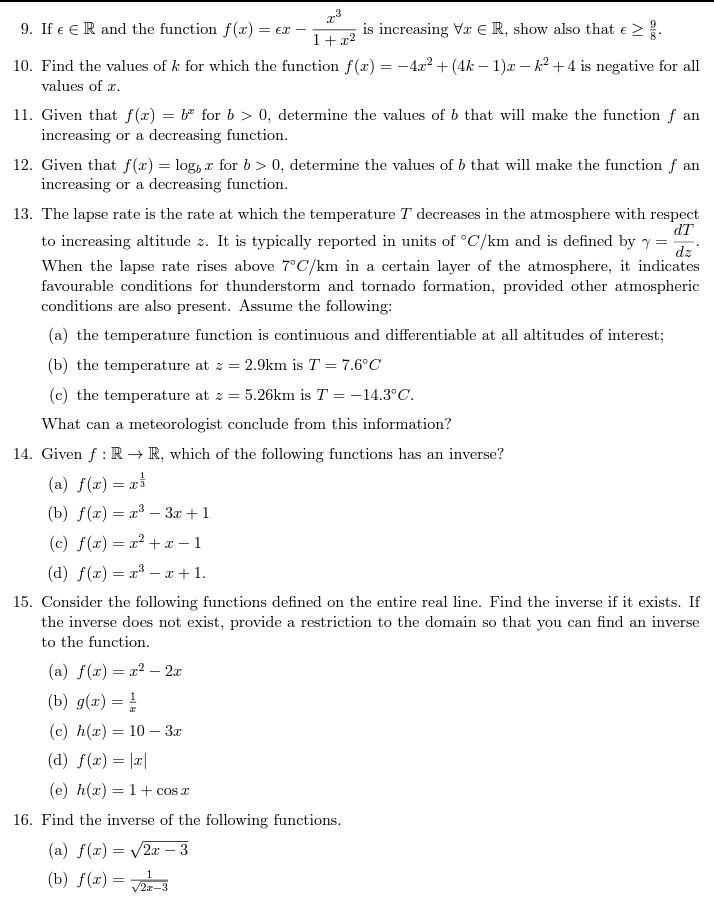 Solved 1. Use the Mean Value Theorem to establish the | Chegg.com
