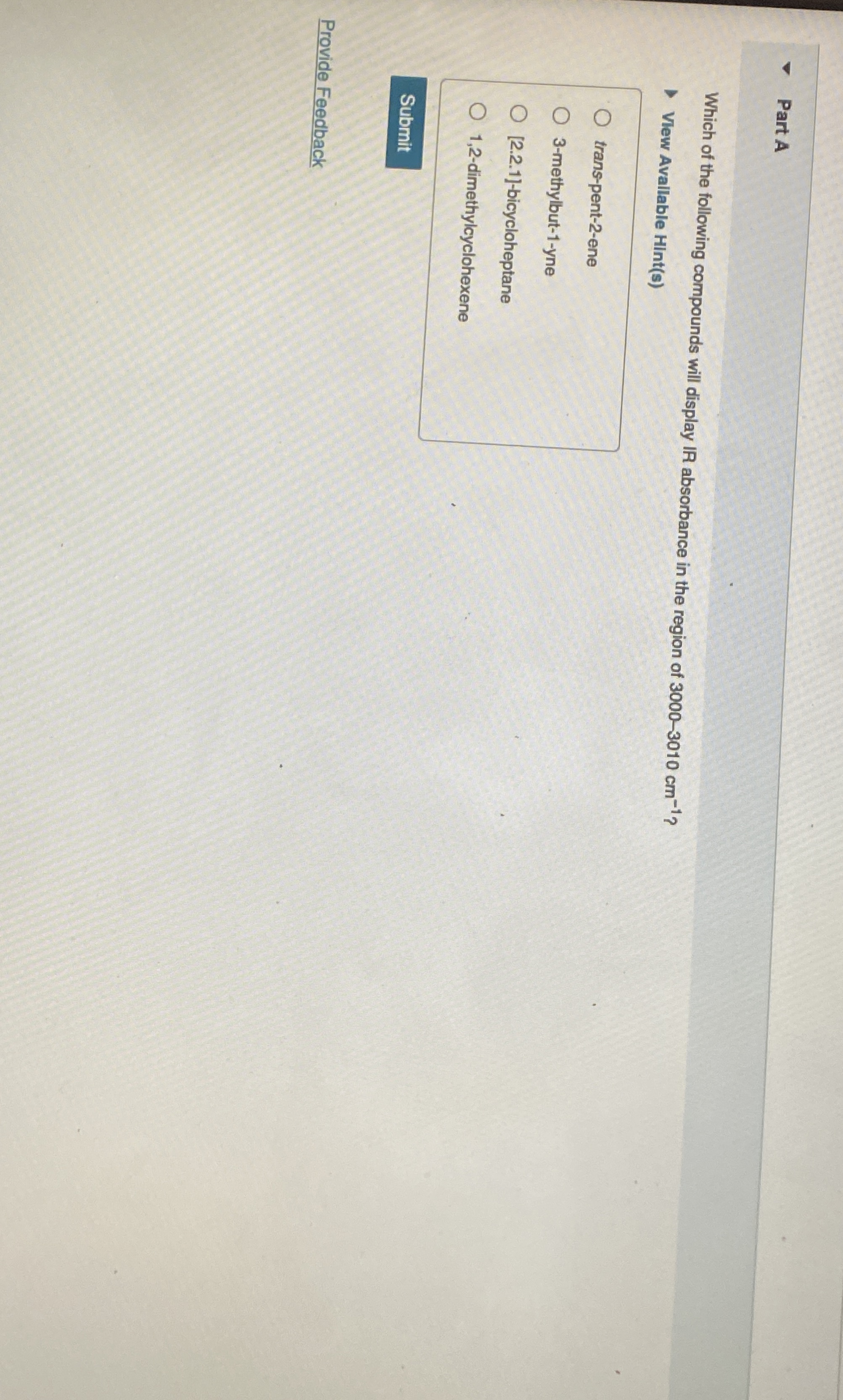 Solved Part AWhich of the following compounds will display | Chegg.com