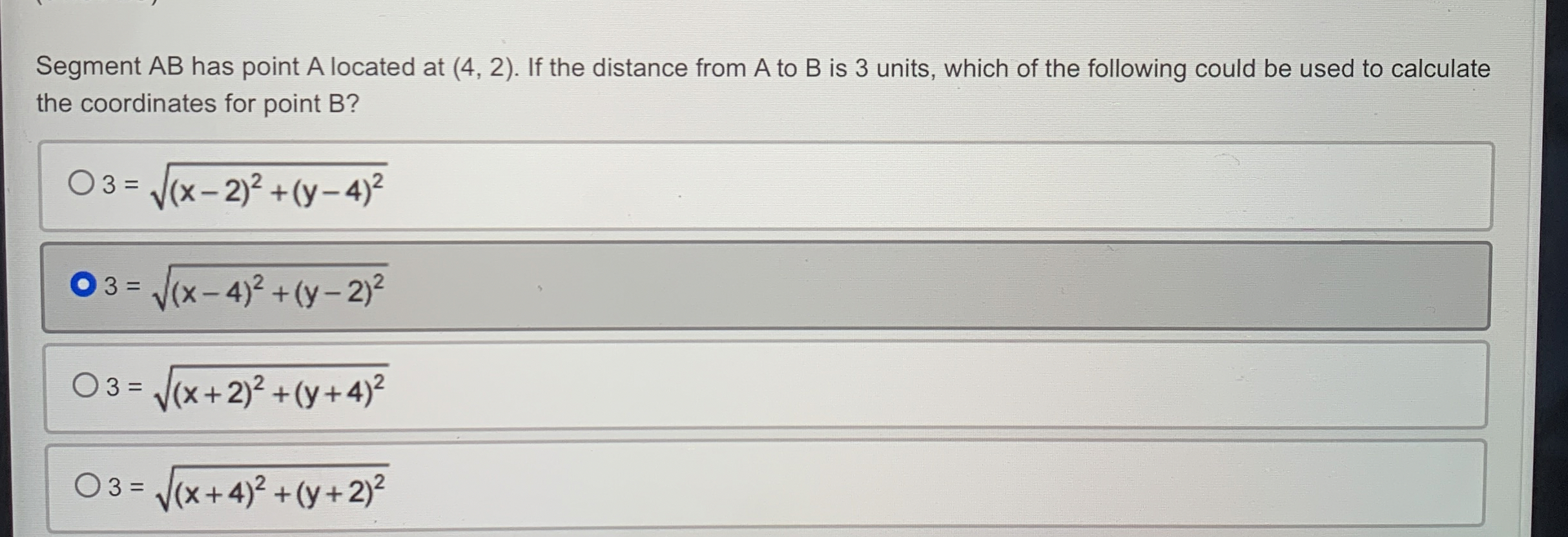 Solved Segment AB ﻿has point A located at (4,2). ﻿If the | Chegg.com