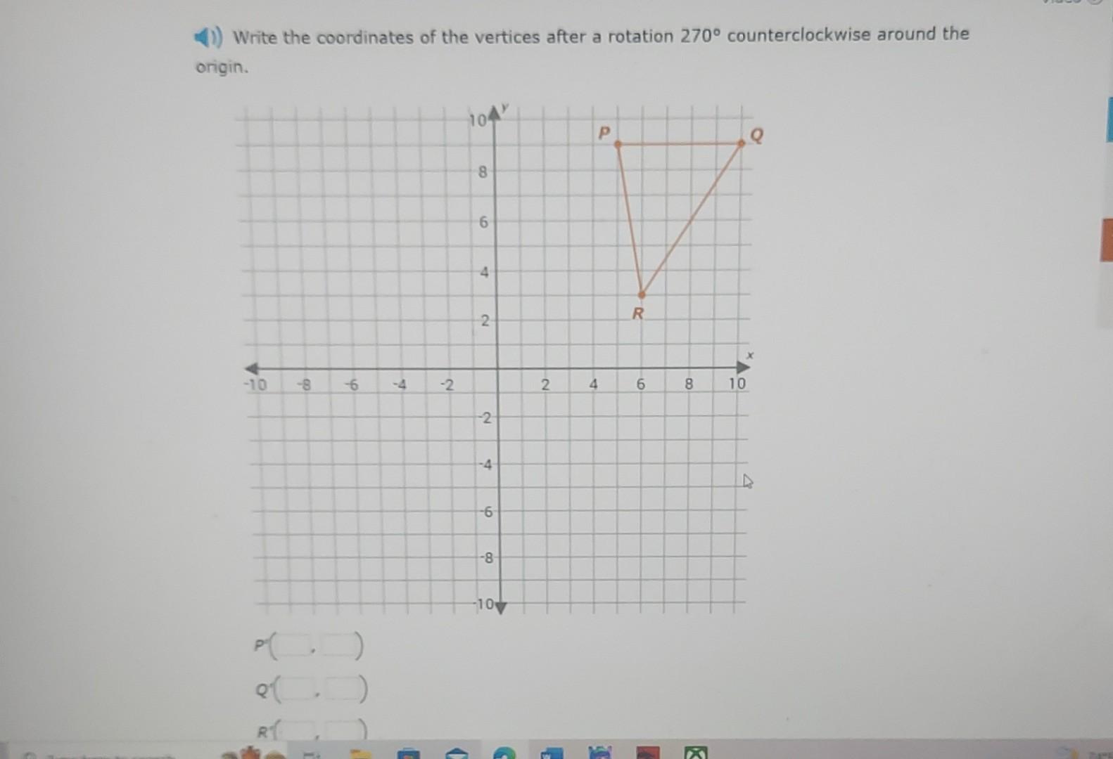 Solved (1) Write the coordinates of the vertices after a | Chegg.com