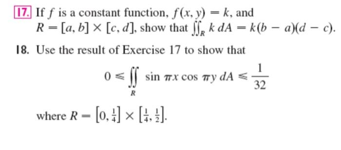 Solved 17. If f is a constant function, f(x,y)=k, and | Chegg.com