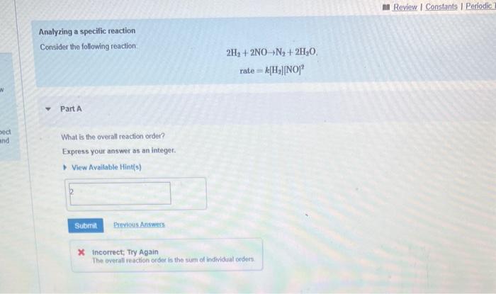 Solved To understand reaction order and rate constants. For | Chegg.com