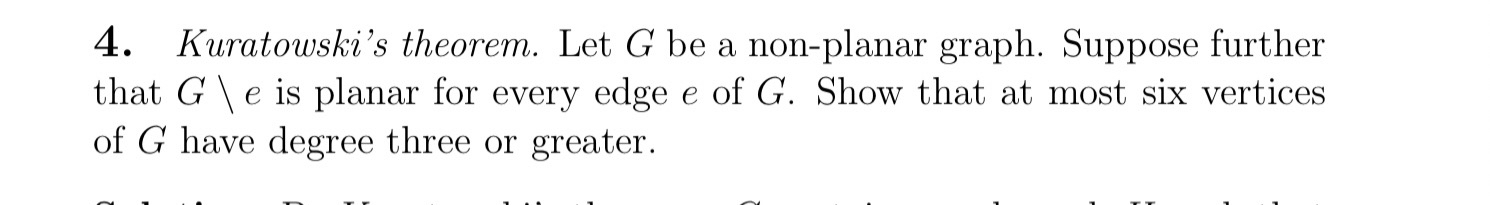 Solved Kuratowski's theorem. Let G ﻿be a non-planar graph. | Chegg.com