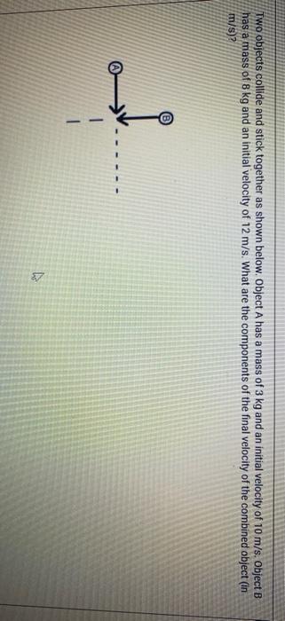 Solved Two objects collide and stick together as shown | Chegg.com