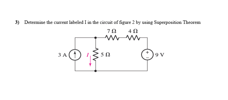 Solved 3) ﻿Determine the current labeled \( ﻿I \) ﻿in the | Chegg.com