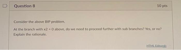 Consider the BIP Problem.Consider the branch with | Chegg.com