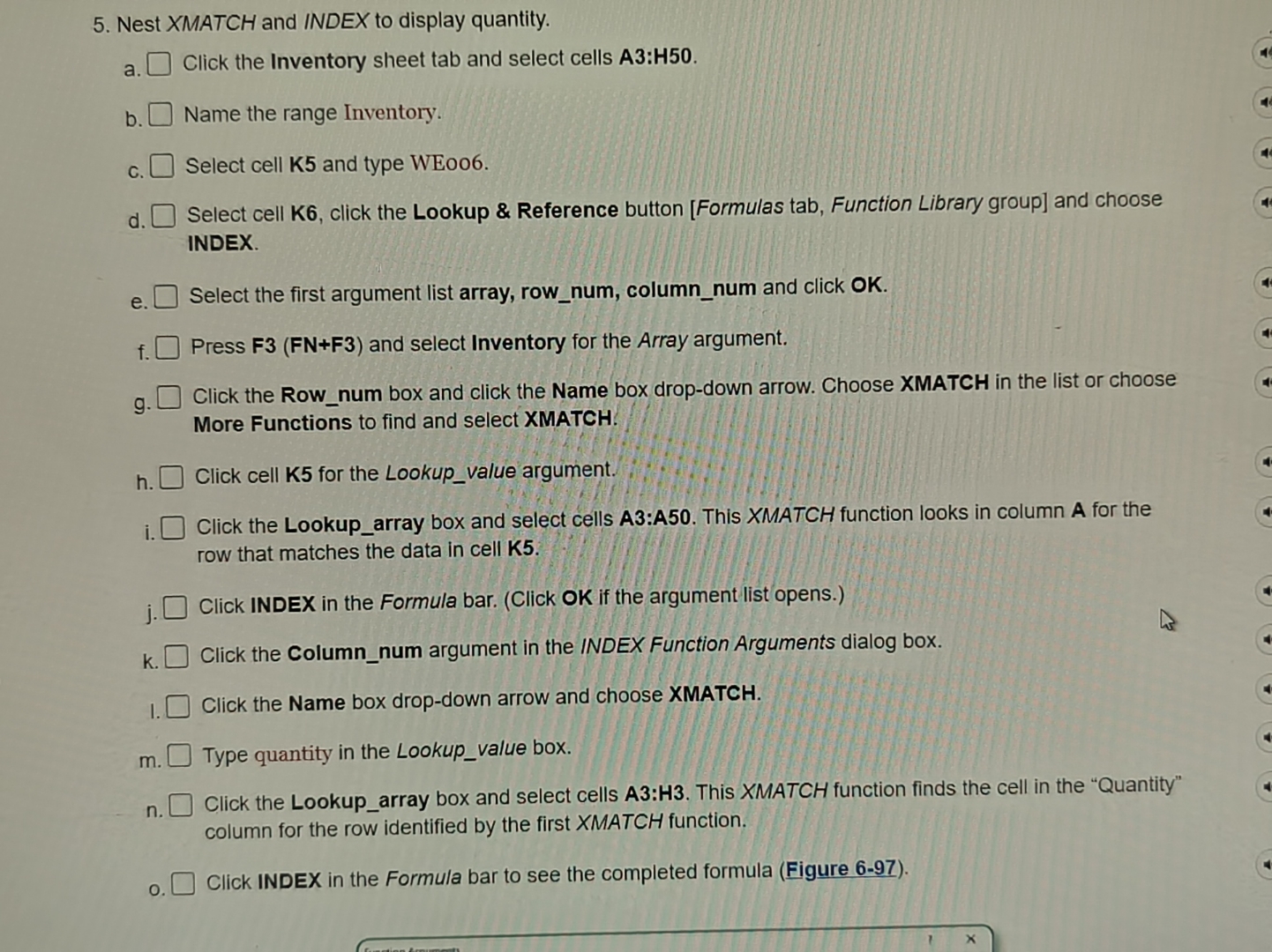 Solved Nest xMATCH and INDEX to display quantity.a. ﻿Click | Chegg.com