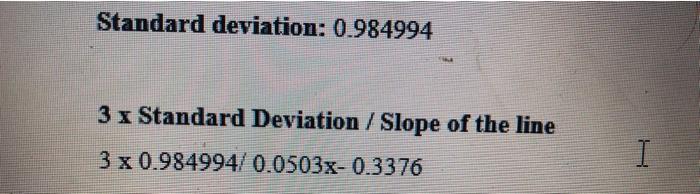 Solved calculate using the formula 3x standard deviation | Chegg.com